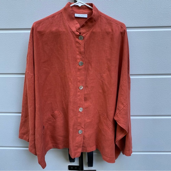 bryn Walker | Jackets & Coats | Bryn Walker Linen Danuta Jacket Orange ...